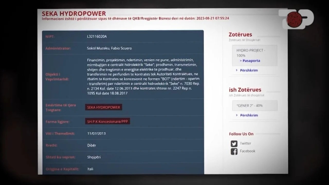 Transaksioni i dyshimtë/ “Gener 2” transferoi falas 40% të HEC-eve me ...